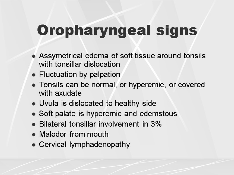 Differential diagnosis of pharyngitis Main inflammatory throat diseases