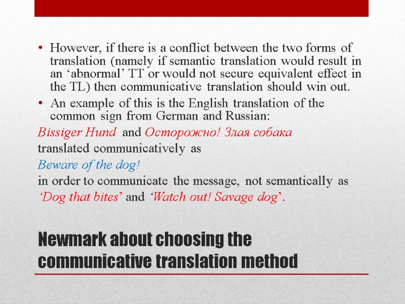 EQUIVALENCE and TRANSLATION METHODS Lecture 3 Lecture Outline