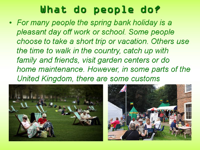 Spring Bank Holiday in United Kingdom The spring