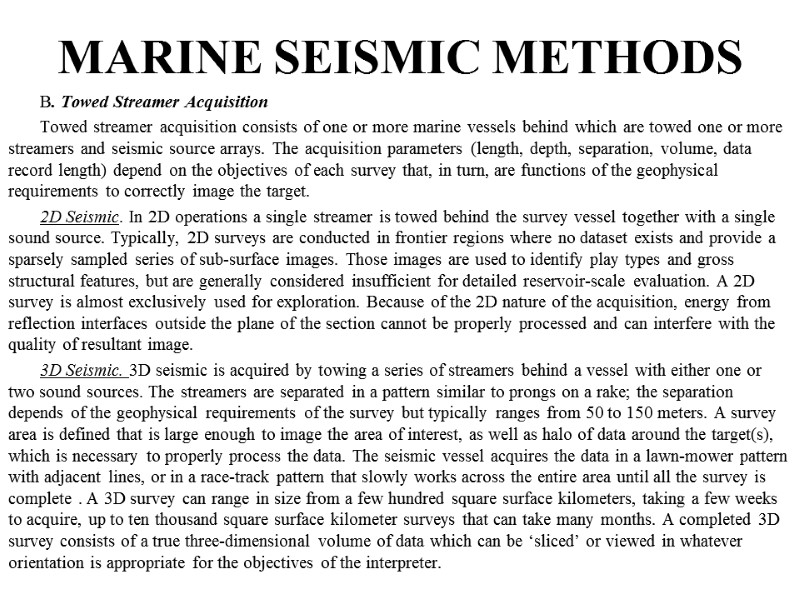 SEISMIC RESEARCH VESSELS Training program SEISMIC RESEARCH VESSELS
