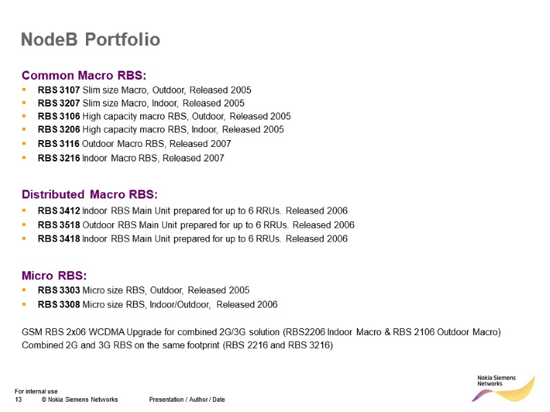 Multivendor project Capability Management Ericsson 3G site solutions