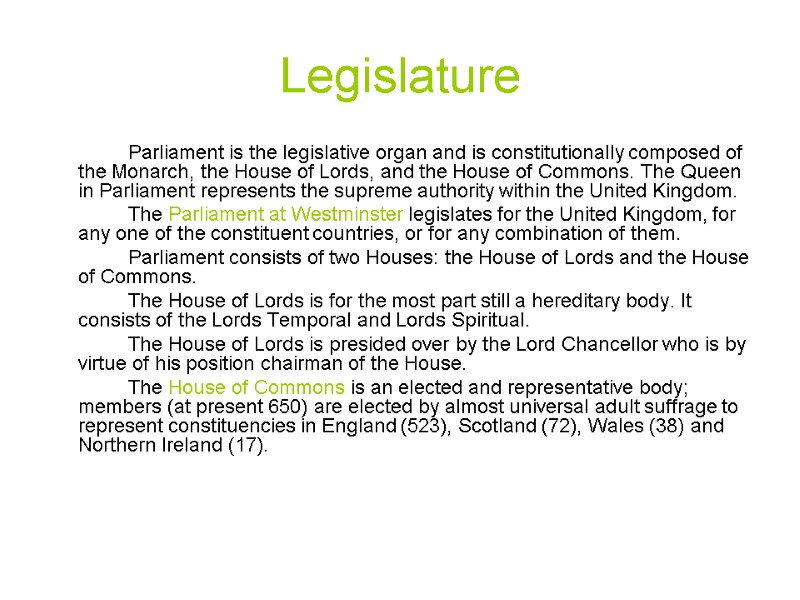 The UK System of State and Government The