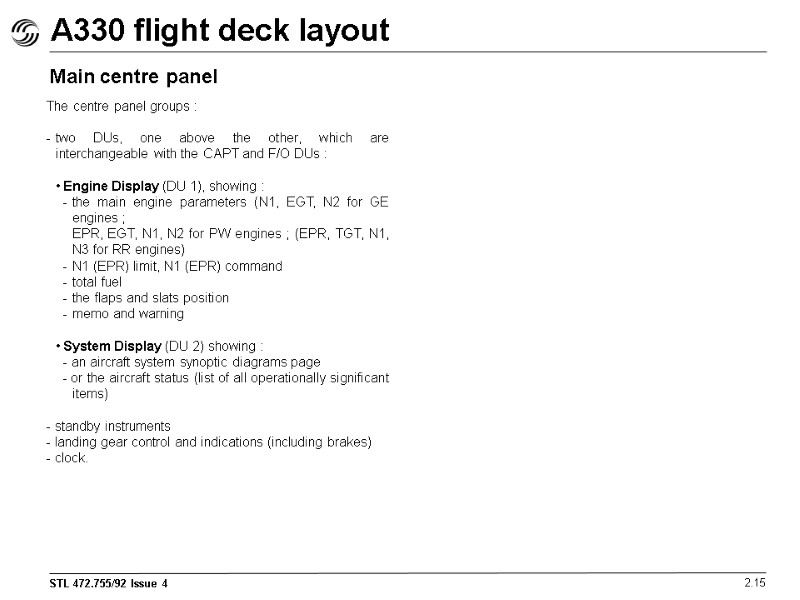 AIRBUS A330 Flight deck and systems briefing for