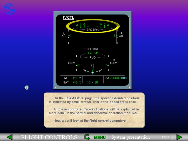 Flight controls System Presentation MENU We will begin