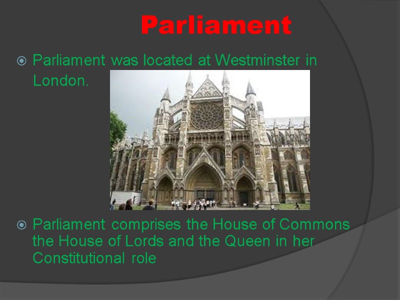 Presentation Political System of Great Britain Government and