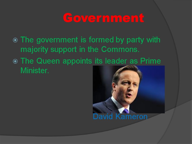 Presentation Political System of Great Britain Government and