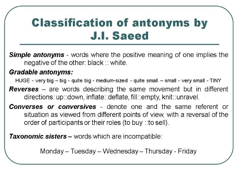 MODERN ENGLISH LEXICOLOGY THE NOTION OF LEXICAL SYSTEM.