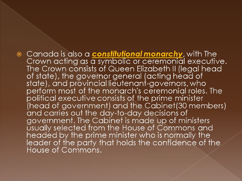 The political system of Canada The National Flag