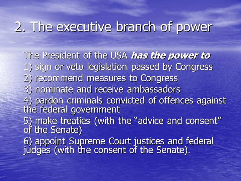 American Political System The Range of the Questions: