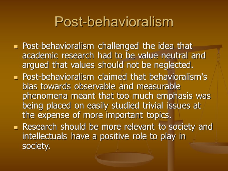 Contemporary Theories of Political System Content Behavioralism Post ...
