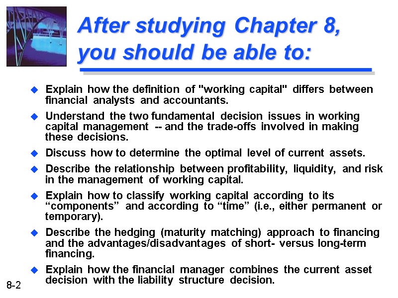 Chapter 8 Overview of Working Capital Management