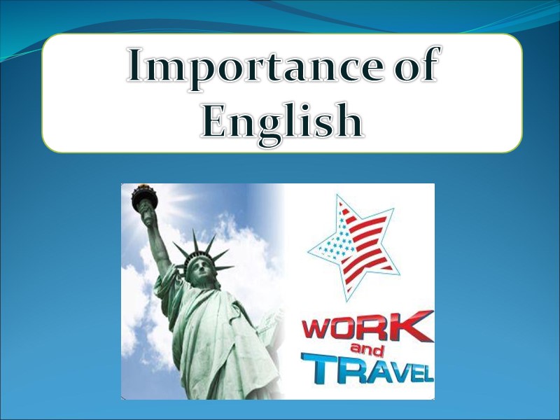 Importance of English Why Learn English: There are