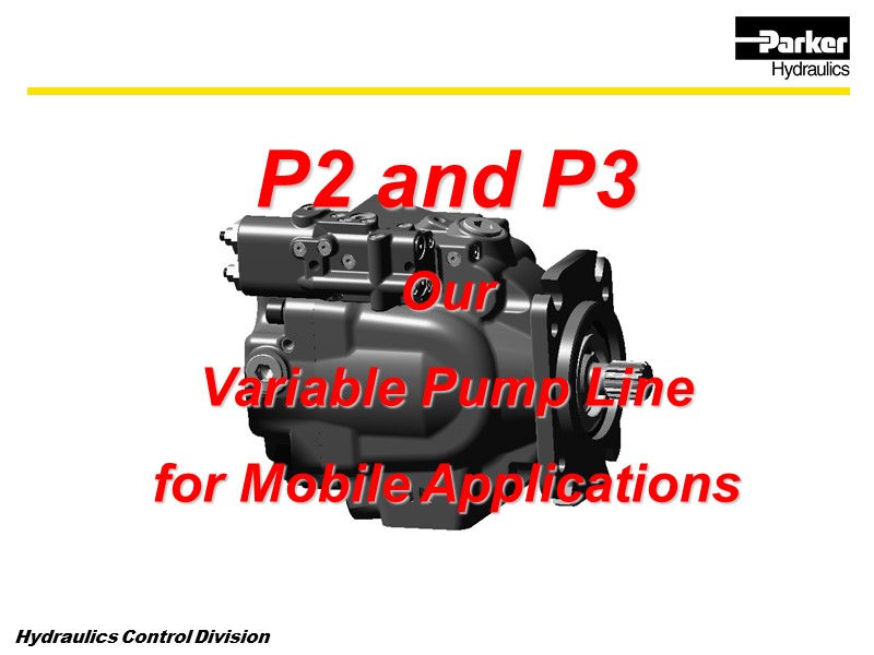 P2 and P3 Our Variable Pump Line for
