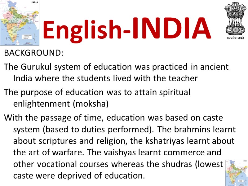English- INDIA Connecting the Nation! Satish Kumar BACKGROUND: