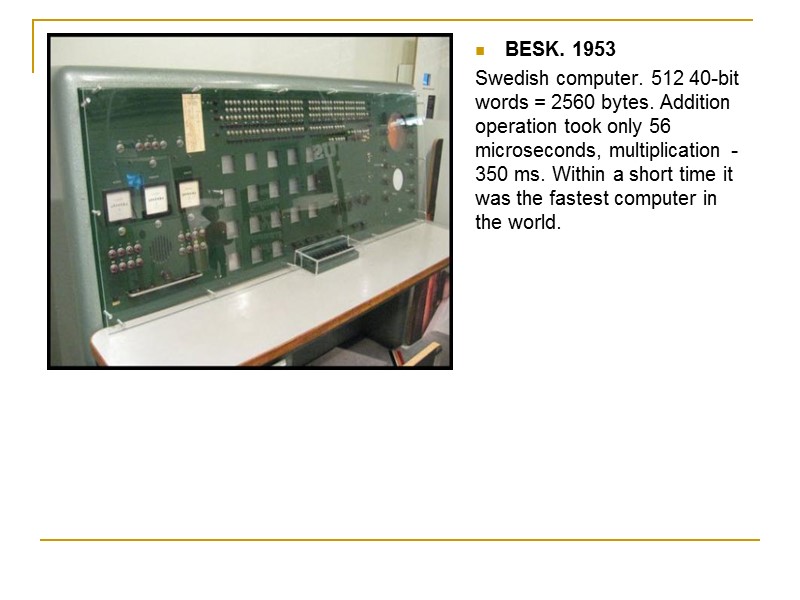 The history of computers Presentation of the project