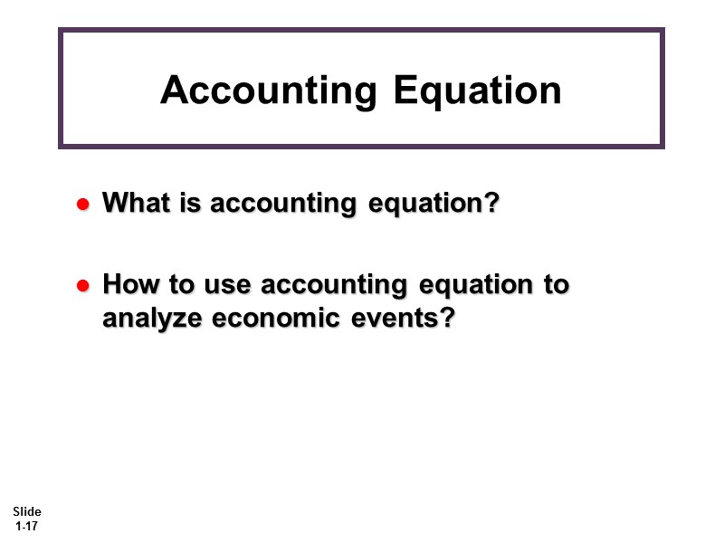 Chapter 1 Accounting in Action Explain what accounting