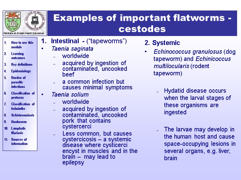 An introduction to Medical Parasitology For more information