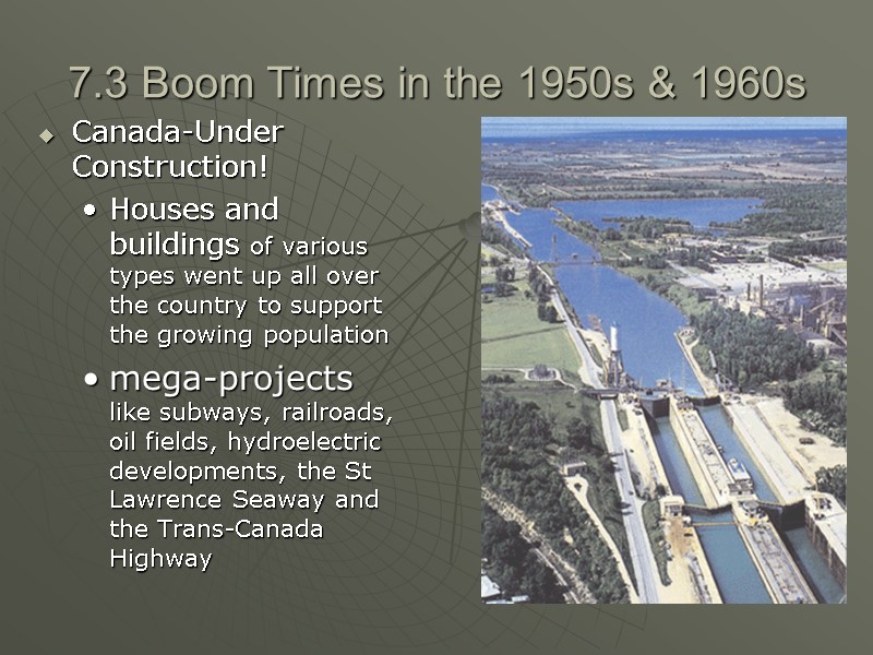 Canada The 1950s and 1960s 7.1 Return to