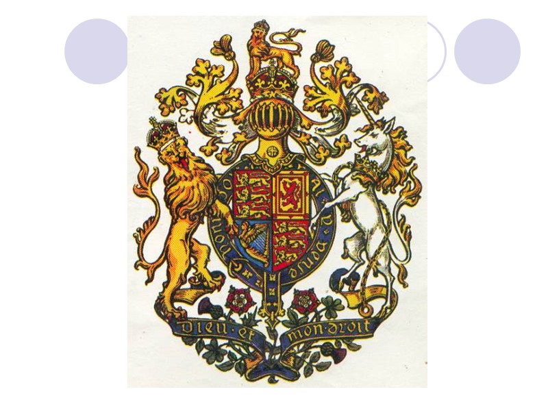 BRITISH COAT OF ARMS The main element of