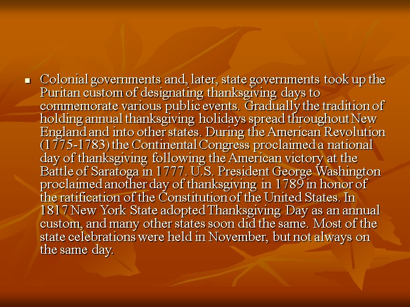 Thanksgiving Day Introduction Thanksgiving Day, legal holiday observed