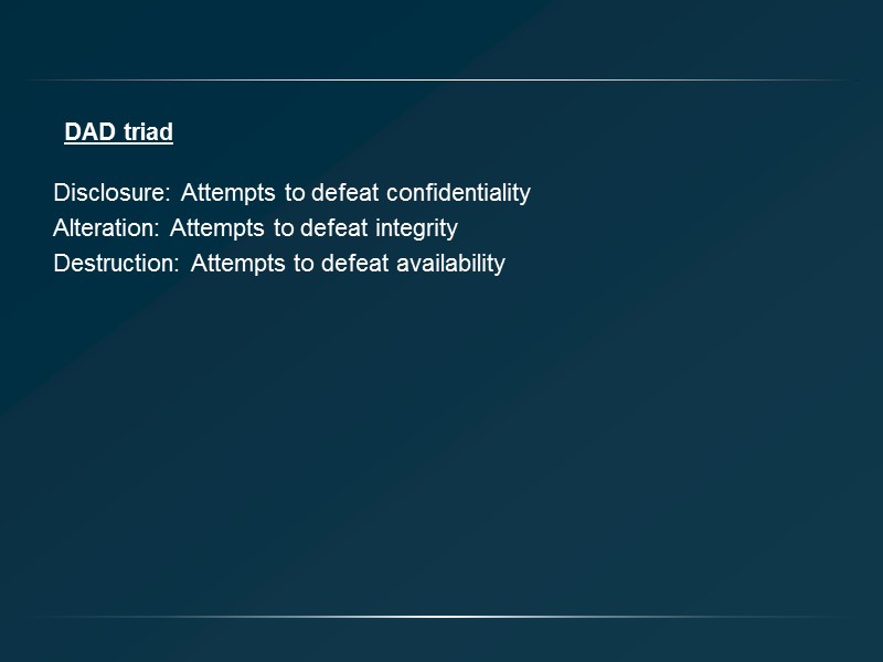 1 Computer Security Concepts The CIA Triad DAD