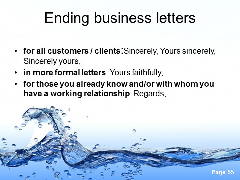 Writing Business Letters Letter language Effective letter language