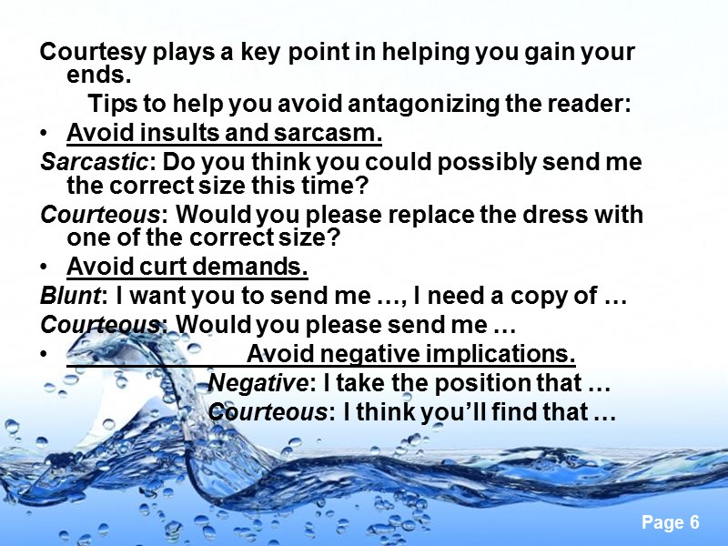 Writing Business Letters Letter language Effective letter language