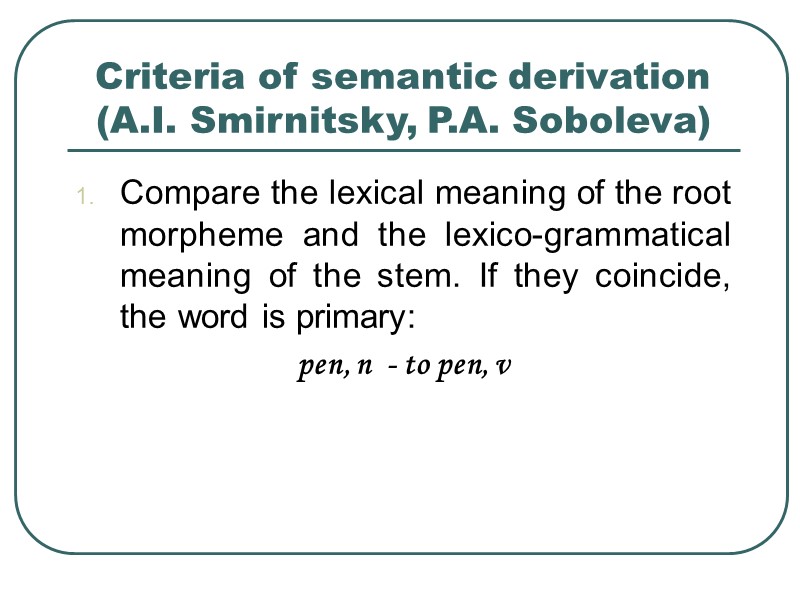 MODERN ENGLISH LEXICOLOGY Word-Formation in Modern English Problems