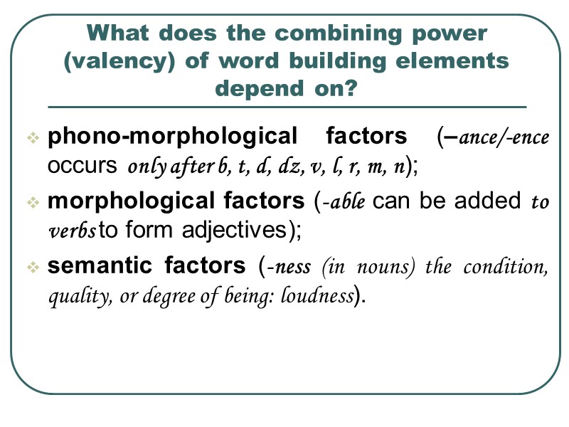 MODERN ENGLISH LEXICOLOGY Word-Formation in Modern English Problems