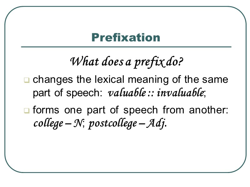 MODERN ENGLISH LEXICOLOGY Word-Formation in Modern English Problems
