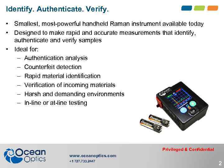 IDRaman mini Handheld Raman System Identify Authenticate