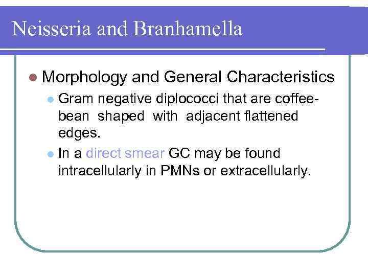 Neisseriaceae The Gram negative cocci of clinical importance