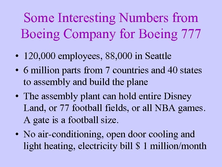 Some Interesting Numbers from Boeing Company for Boeing