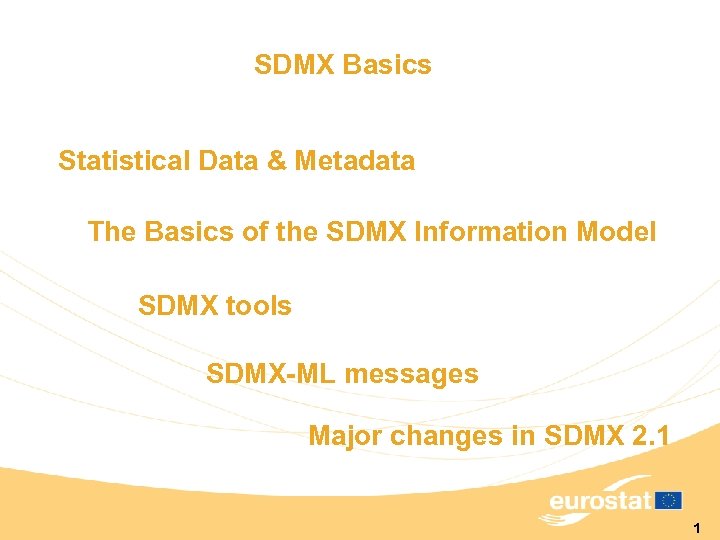 SDMX Basics Statistical Data Metadata The Basics