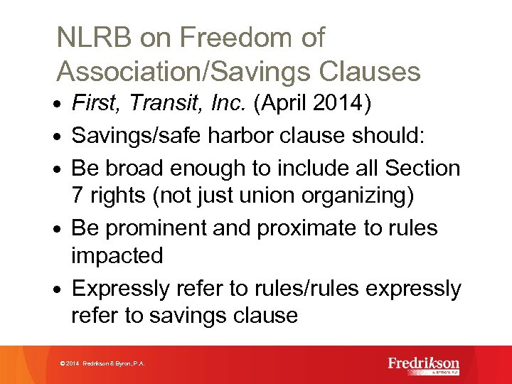 2014 Employment Law Developments Polk County Bar Association