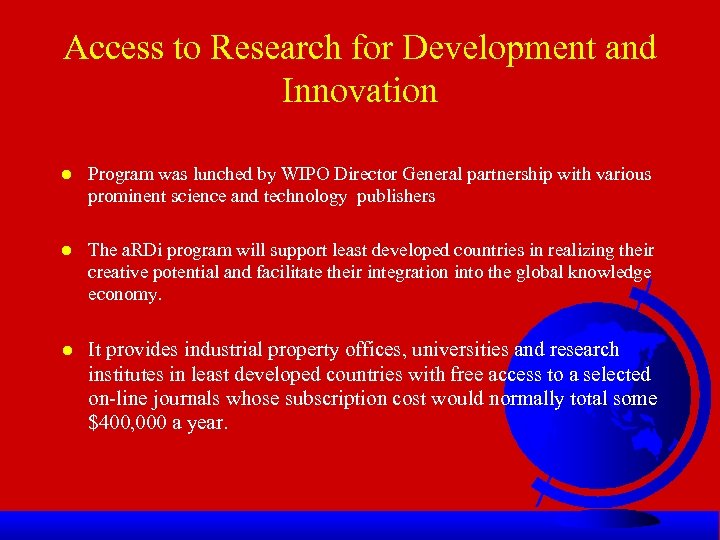 WIPO CONFERENCE ON BUILDING PARTNERSHIPS FOR MOBILIZING RESOURCES