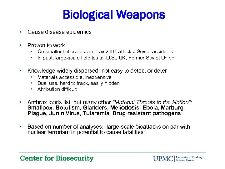 Biological Threats and the Importance of Preparedness Thomas