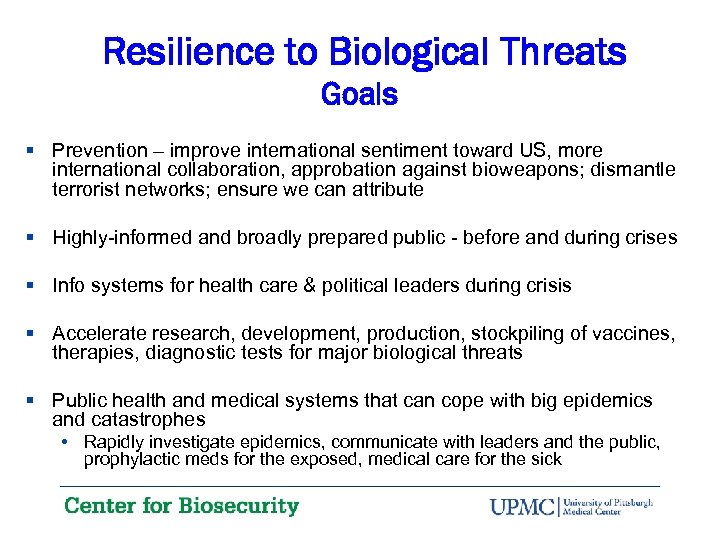 Biological Threats and the Importance of Preparedness Thomas