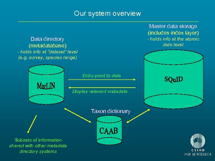 On-line biological data concepts at CSIRO Marine Research