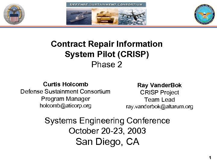 Contract Repair Information System Pilot CRISP Phase 2