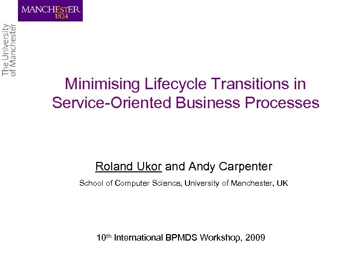 Minimising Lifecycle Transitions in Service-Oriented Business Processes ...