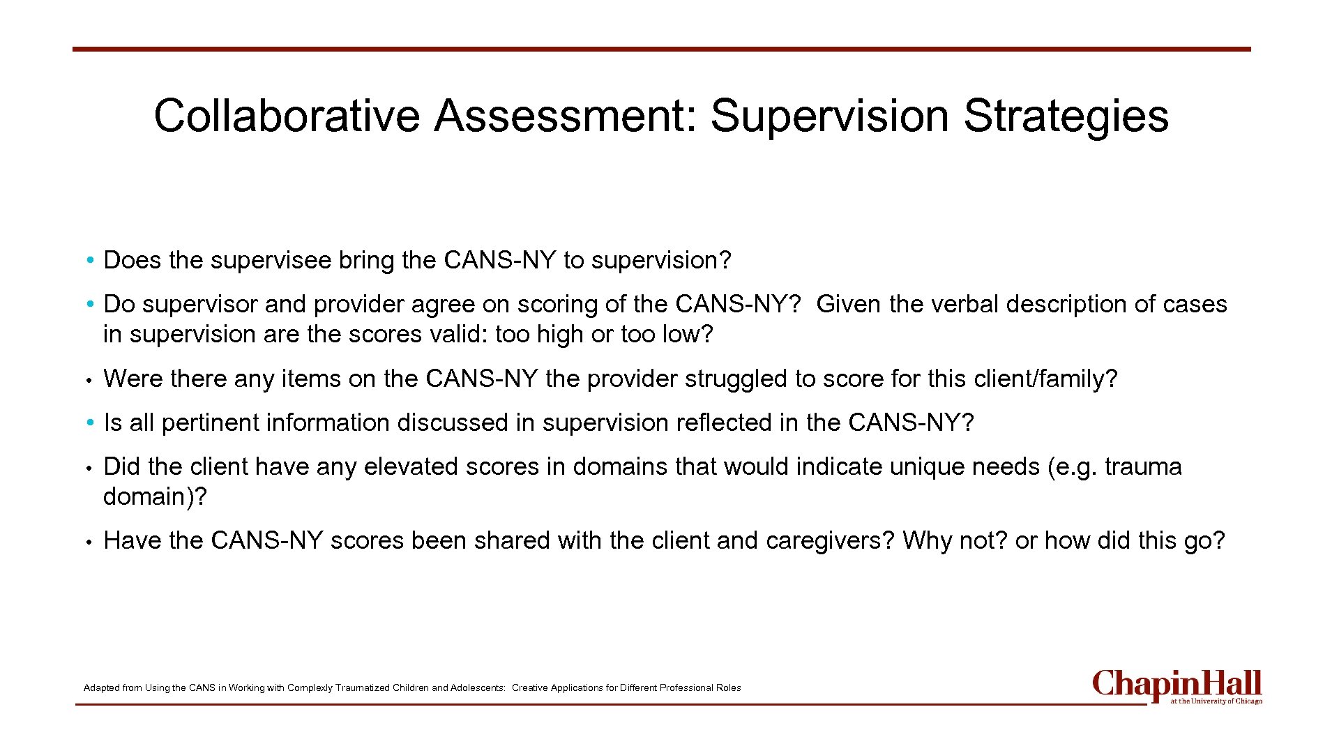 TCOM Supervision for CANS-NY Suzanne Button Ph D
