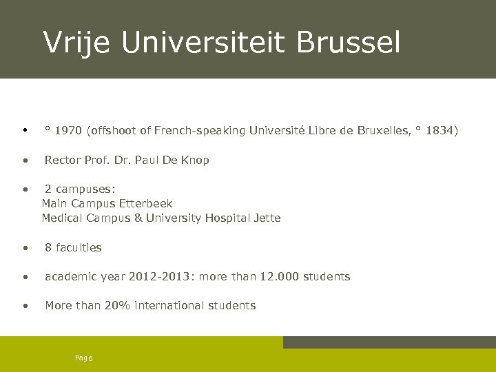 Welcome to the Vrije Universiteit Brussel Orientation