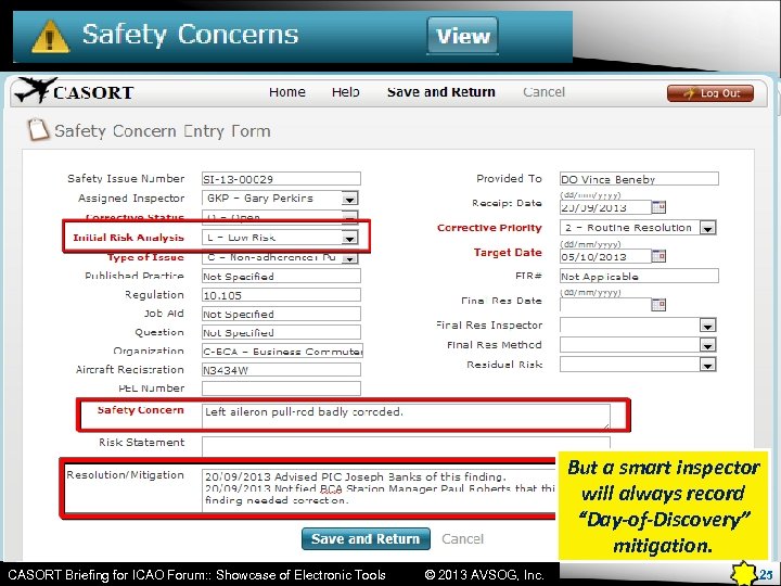 The Essential Safety Oversight Management Tool CASORT Briefing