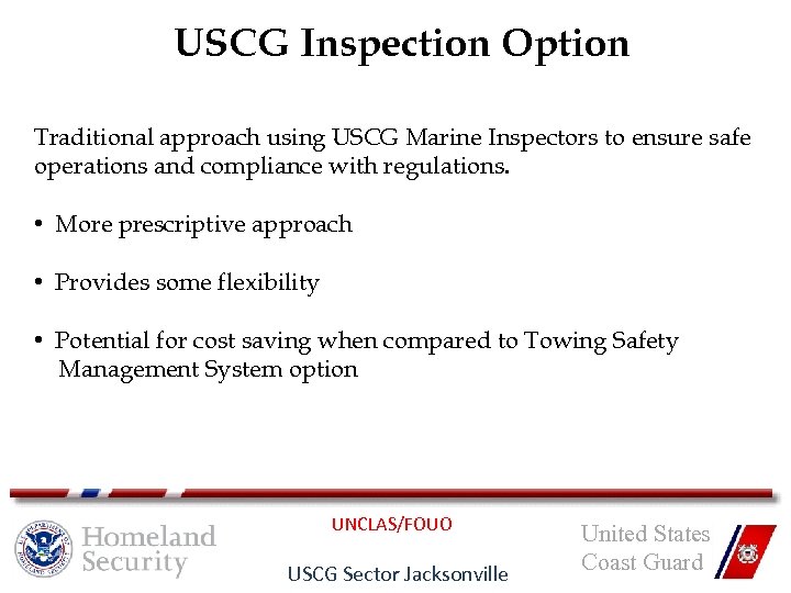 Sector Jacksonville Towing Vessel Industry Domestic Inspections Branch