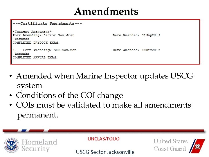 Sector Jacksonville Towing Vessel Industry Domestic Inspections Branch