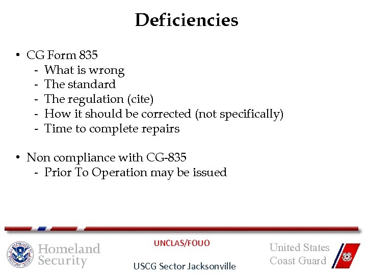 Sector Jacksonville Towing Vessel Industry Domestic Inspections Branch