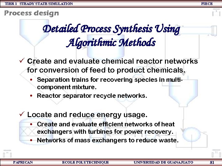 TIER 1 STEADY STATE SIMULATION PIECE Program for