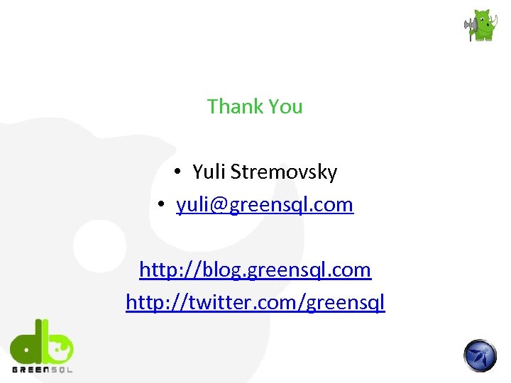 Database Security Yuli Stremovsky Agenda