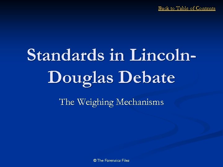 Lincoln-Douglas Debate The Forensics Files The Forensics
